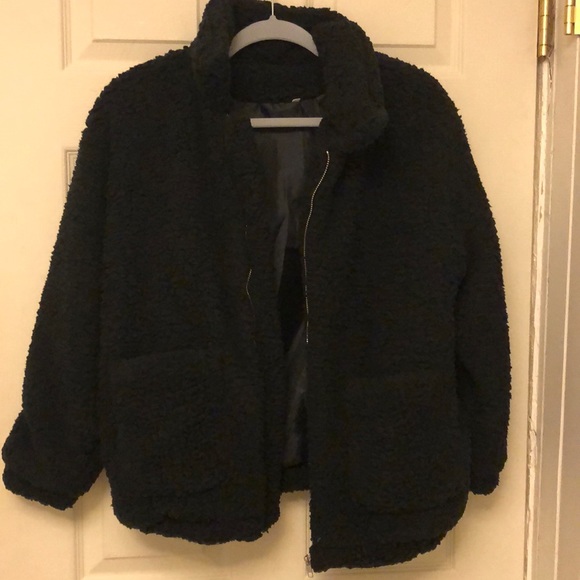 Jackets & Coats | Black Fuzzy Jacket | Poshmark
